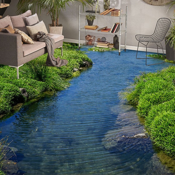 Water Floor Mural - Etsy