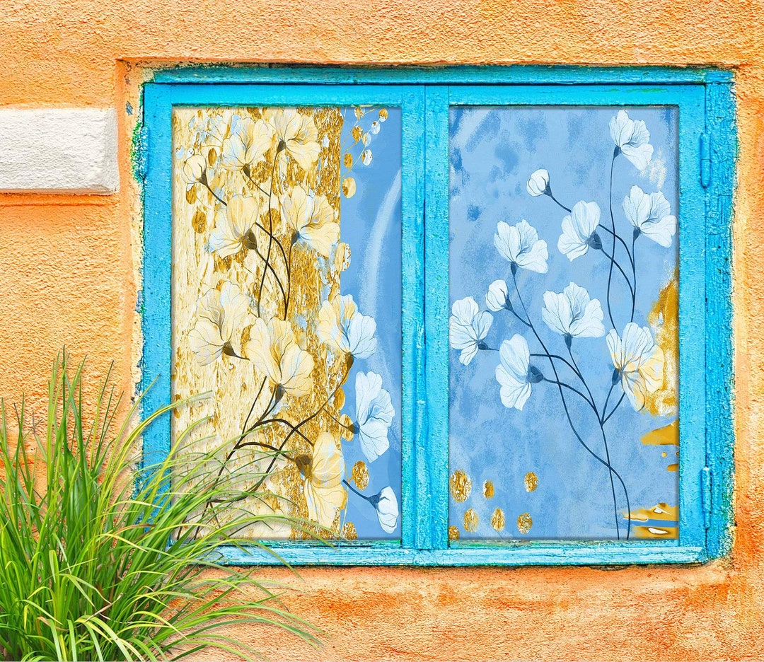 3D Yellow Petal WD8891 Window Film Print Sticker Cling Stained Glass ...