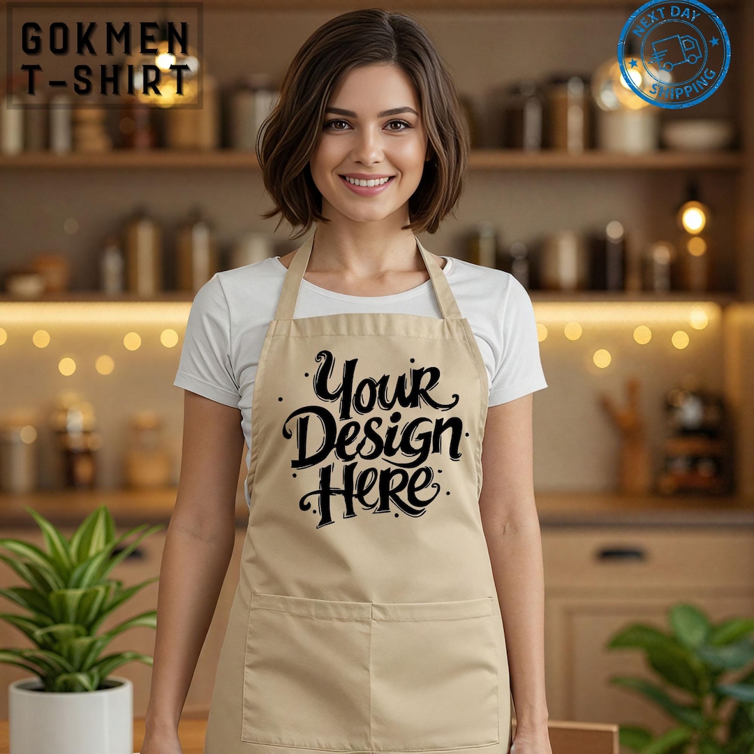 Personalized Logo Apron, Custom Logo Apron With Pockets, Personalized ...