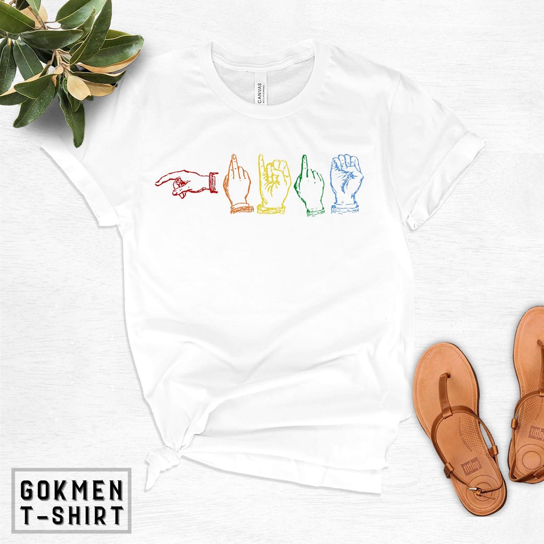 LGBTQ Pride Rainbow Hand Sign T-shirt, Unisex Fit - Etsy