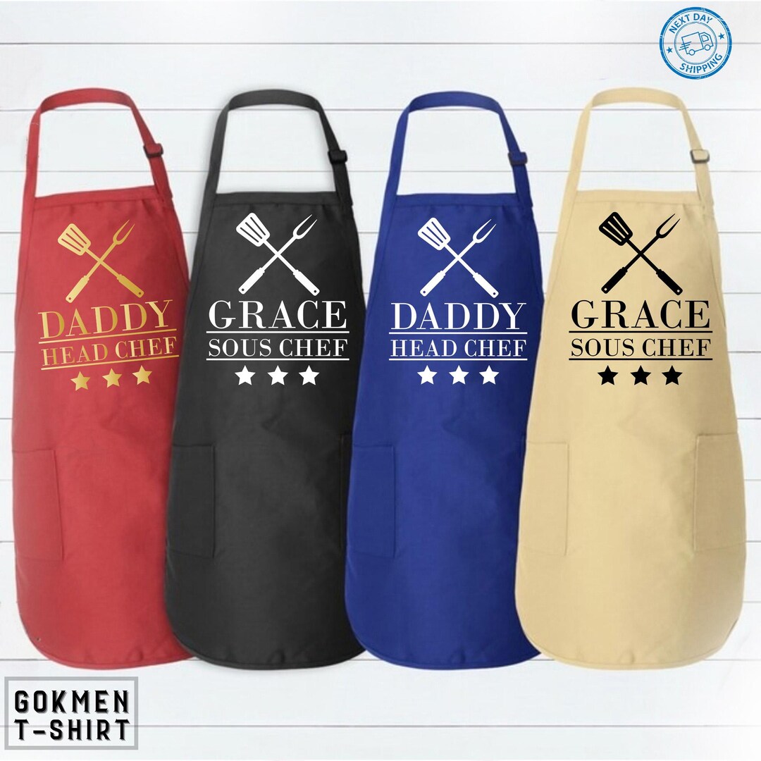 Personalized Family Apron Set, Custom Matching Aprons, Baking BBQ Gift ...
