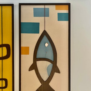 Witco Mid Century Modern Style Wall Art Bar Art - With 3D Wood Onlay ...