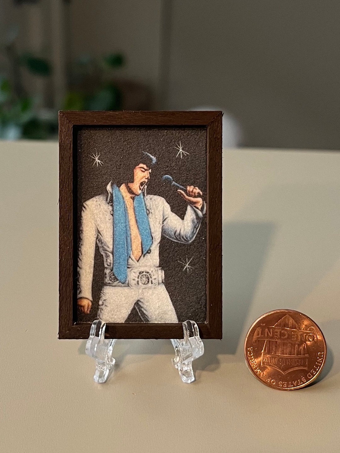 Velvet Elvis Miniature Print: Framed Retro Dollhouse Decor - Etsy
