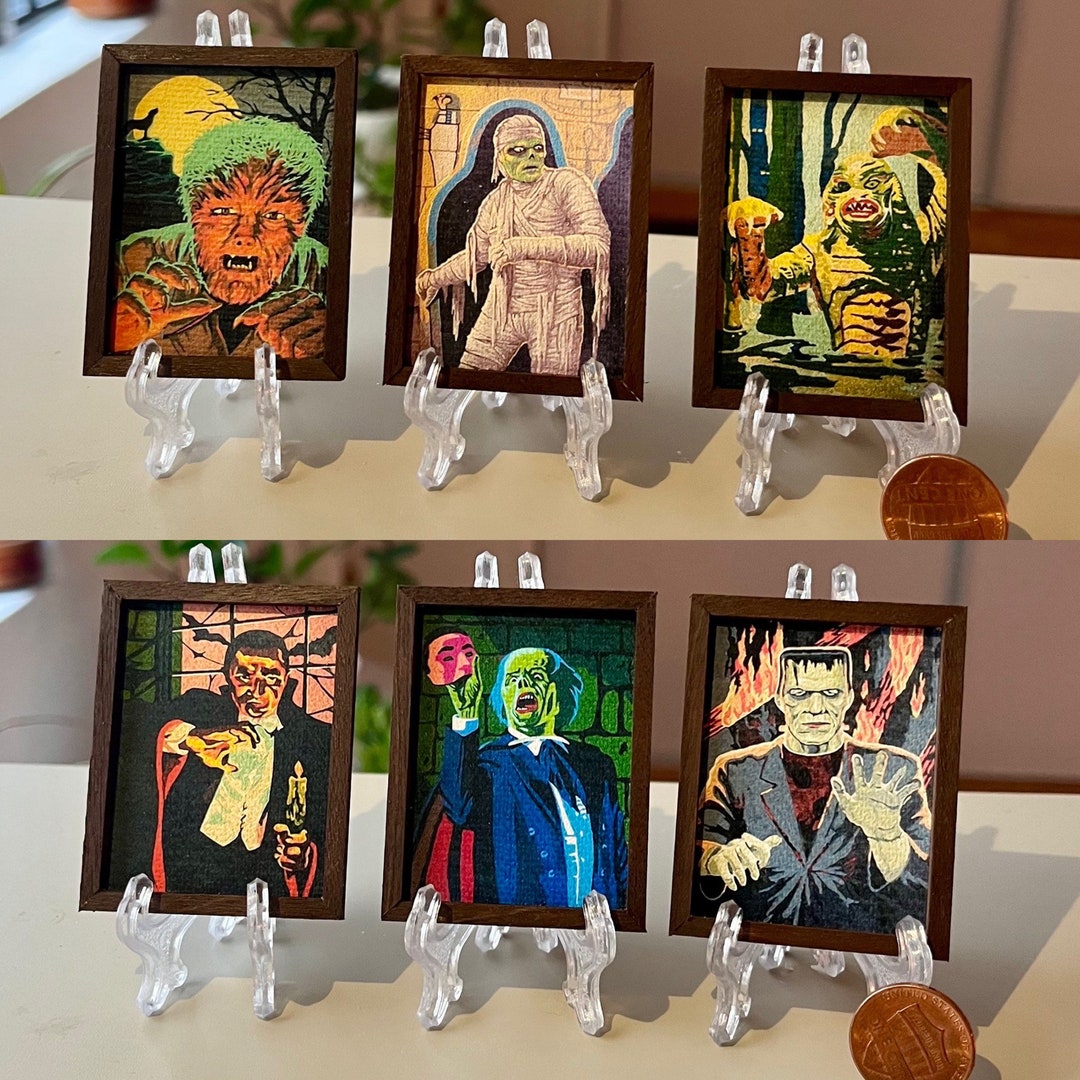 ALL 6 of the Classic Movie Monsters Miniature Replica Canvas Prints ...