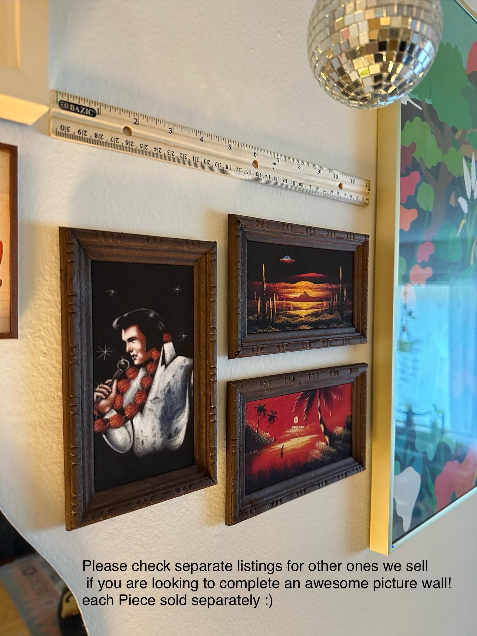 Vintage Velvet Elvis Print: Framed Retro Bar Art, 7x4.25" - Etsy