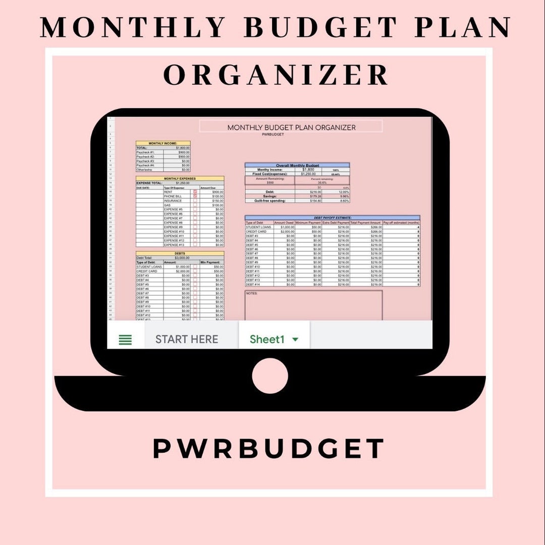 Monthly Budget Organizer - Etsy