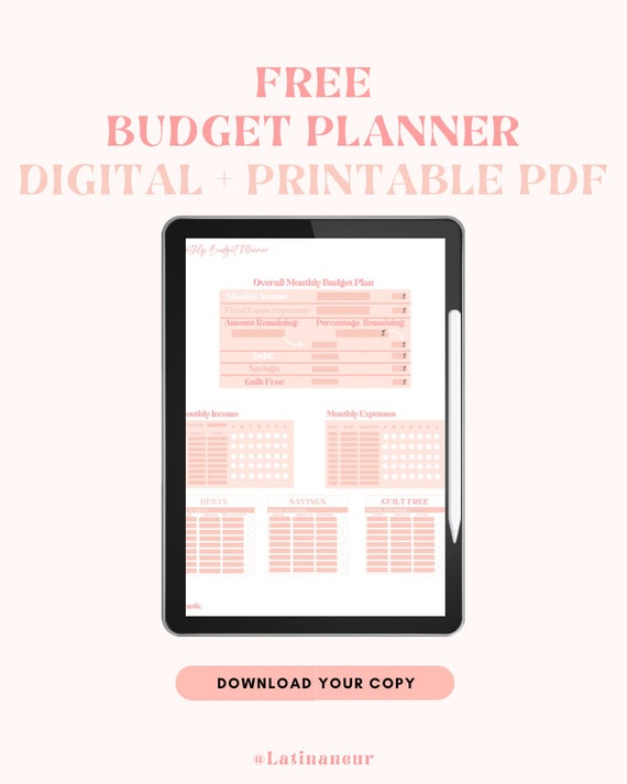 Monthly Budget Planner DIGITAL PDF - Etsy