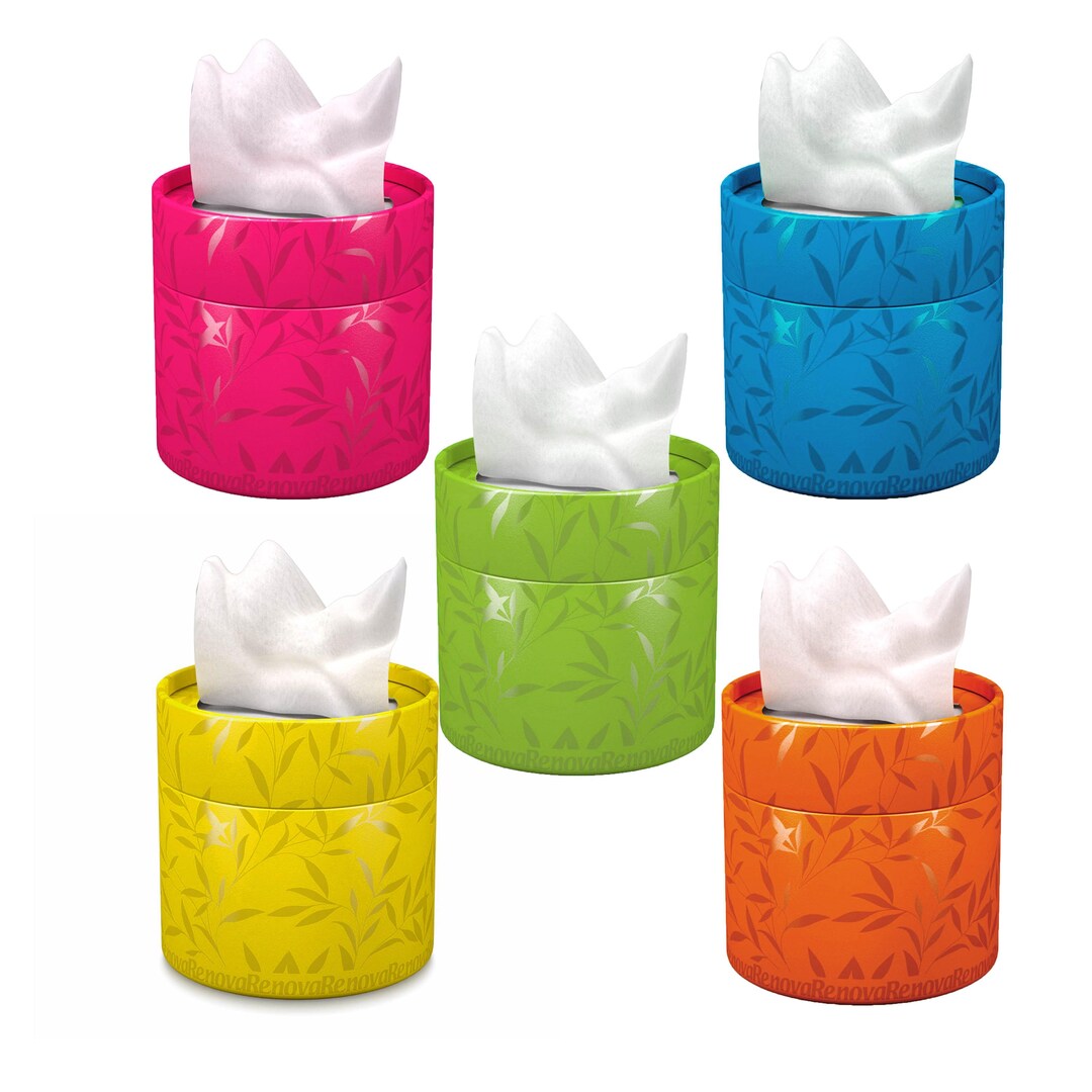 White Facial Tissue Round Colored Box 3 Ply 40 Tissues - Etsy