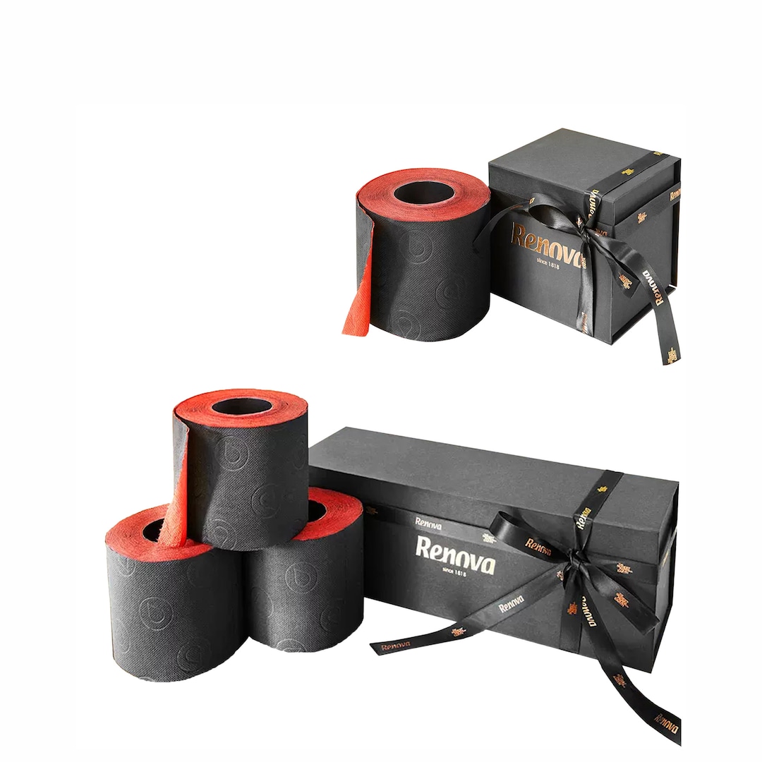 Renova Luxury Black and Red Toilet Paper- Gift Box - 140 Sheets - 4 Ply ...
