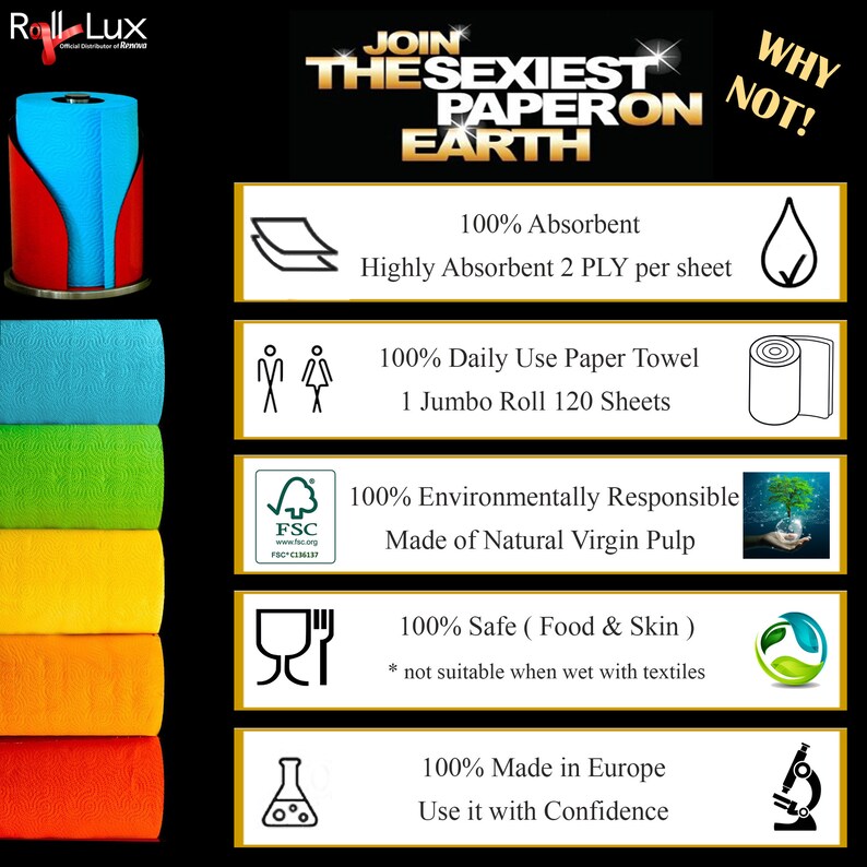 Colored Paper Towel Jumbo Roll 2-ply-120 Sheets - Etsy