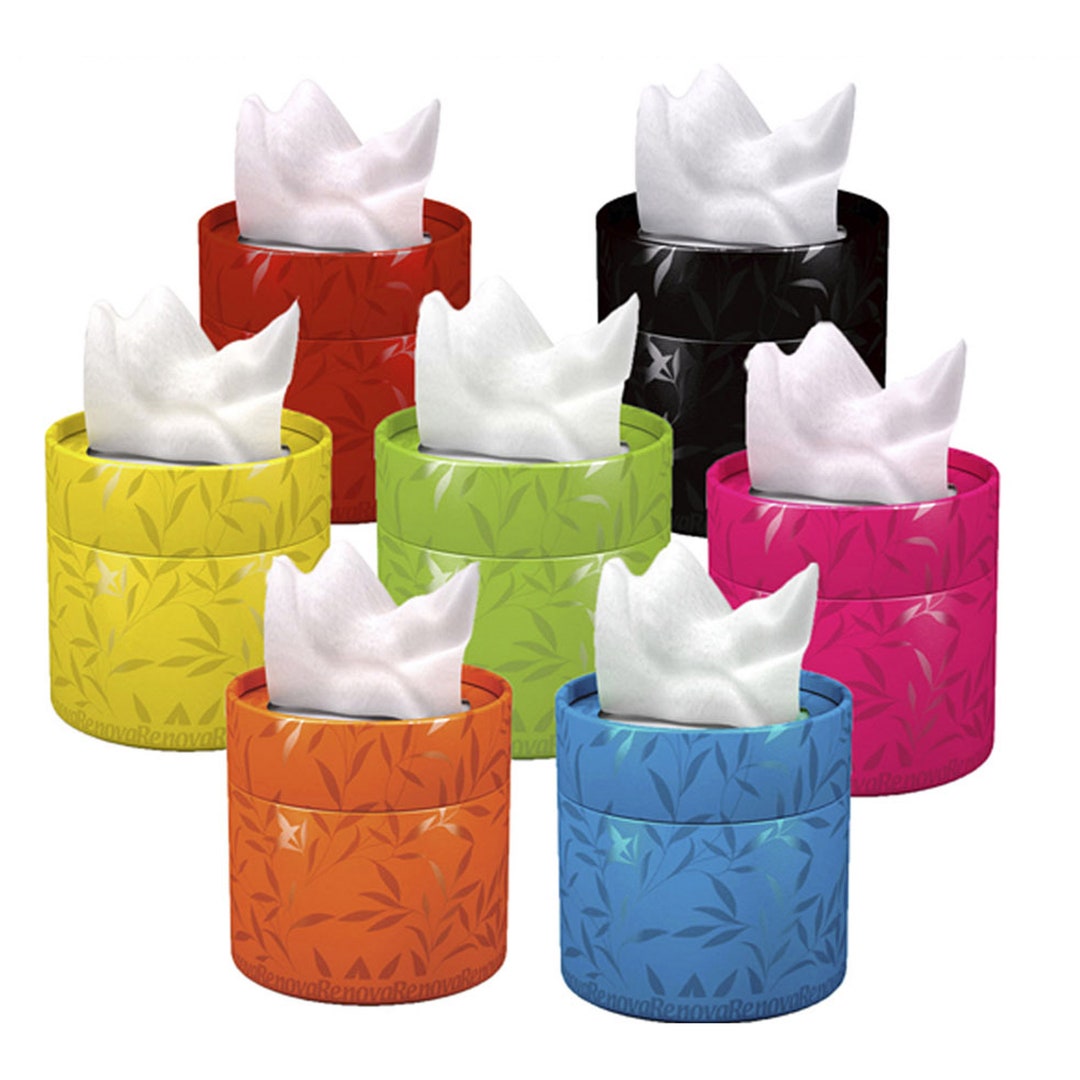 White Facial Tissue Round Colored Box 3 Ply 40 Tissues - Etsy