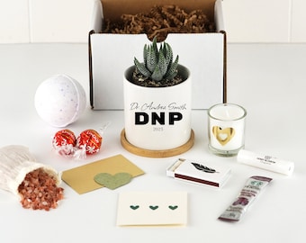 Personalized DNP Graduation Gift 3 White Ceramic Pot W/ Live Plant DNP Gift Doctor of Nursing ...