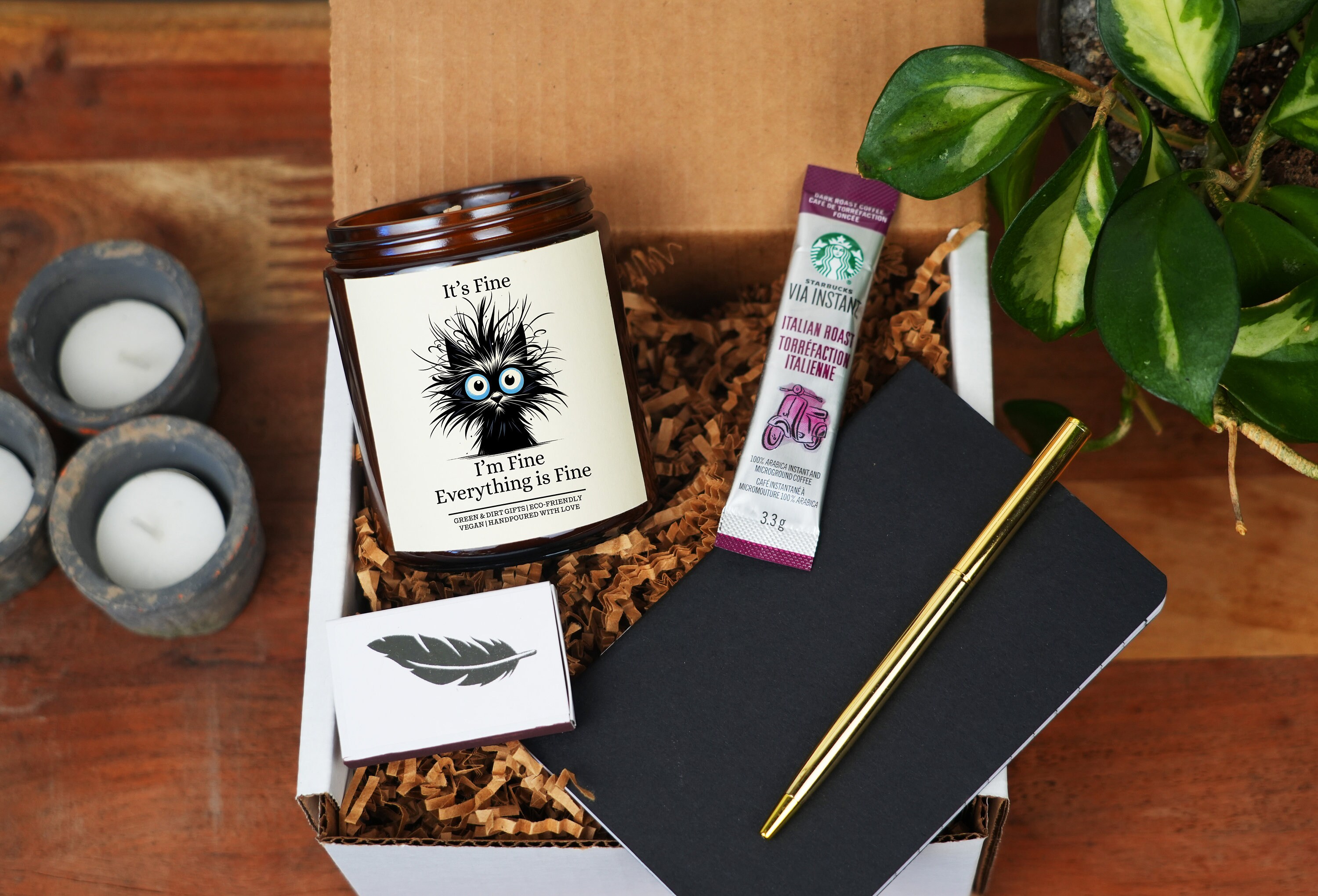 Everything is Fine Gift Box -9oz Candle -self Care Gift Box, Care ...