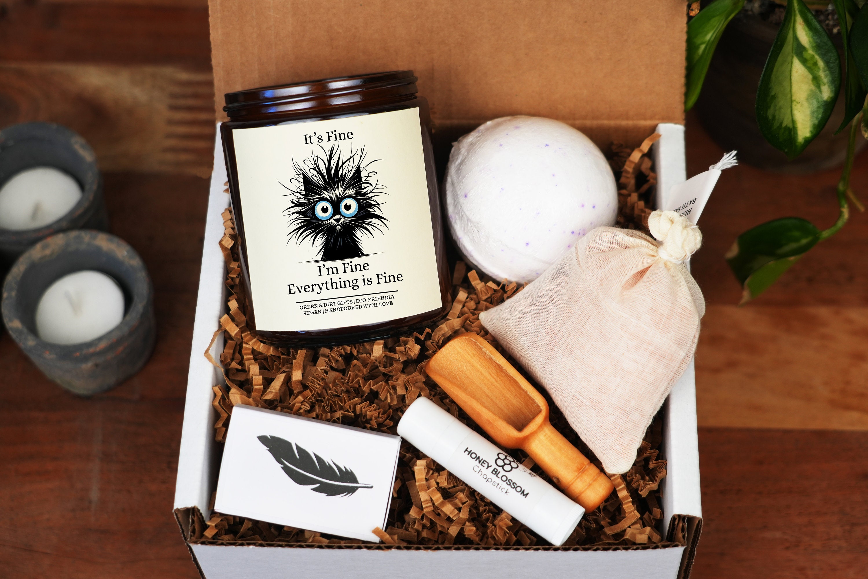 Everything is Fine Gift Box -9oz Candle -self Care Gift Box, Care ...