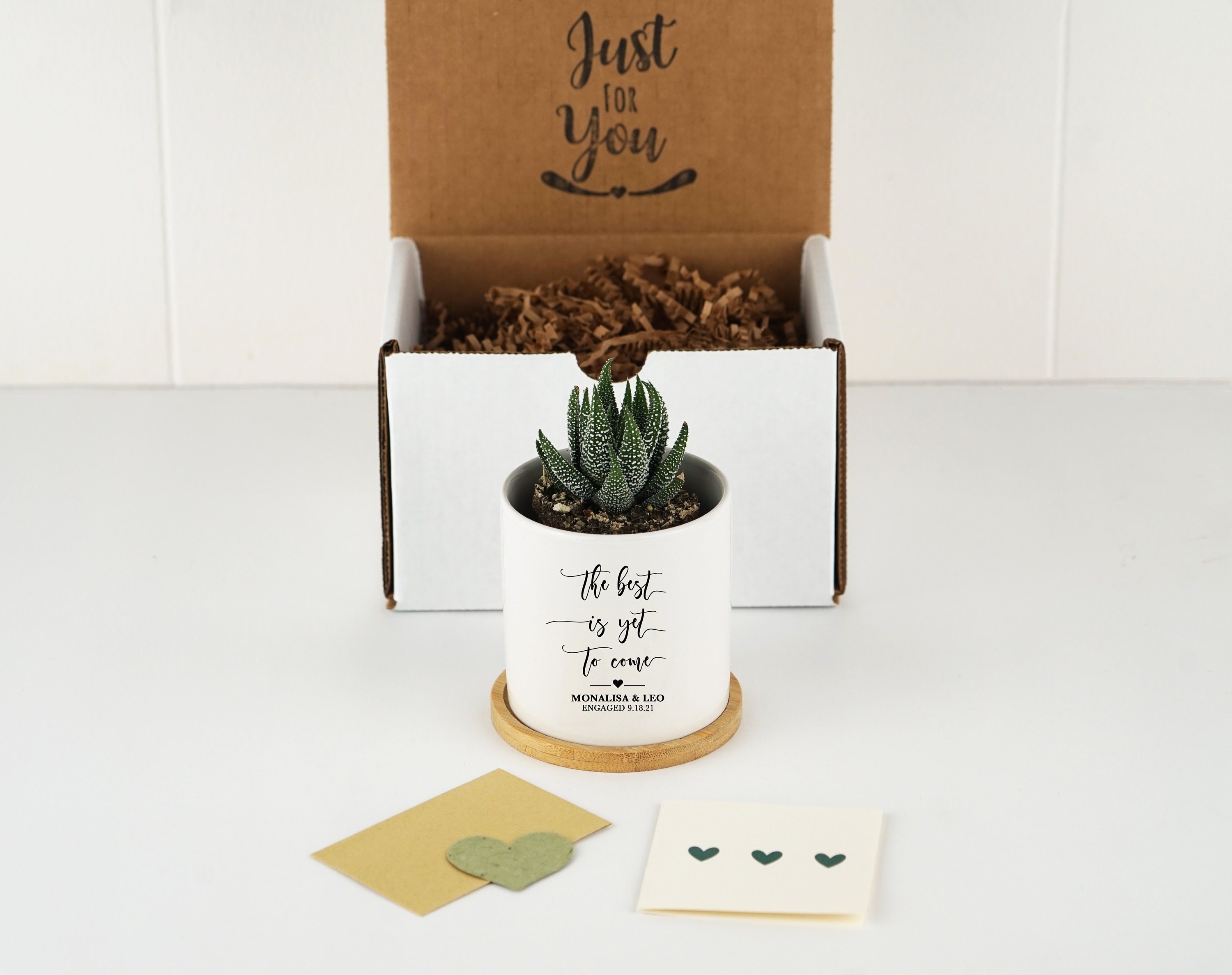 Personalized Planter Engagement Gift 3 White Ceramic - Etsy