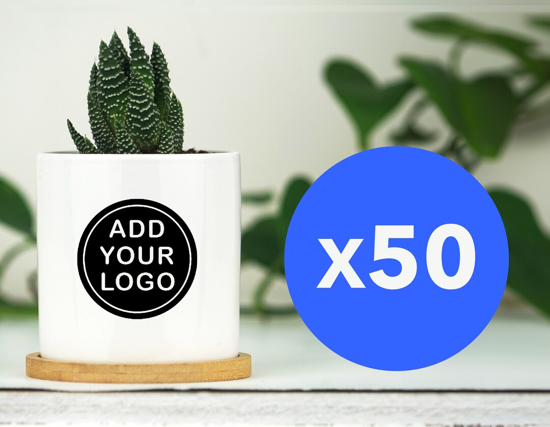 Bulk Planters With Custom Logo - 3" White Pot W/ Tray - Corporate ...