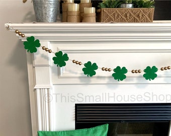 Lucky Saint Patrick's Day Felt Ball Garland, Green and Gold Pom Pom ...