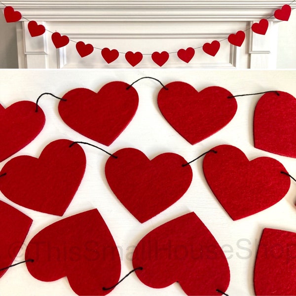 Red Heart Garland - Etsy