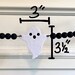 Halloween Felt Ghosts and Black Wood Beads Garland for Fireplace Mantel / Spooky Wall Home Decor ...