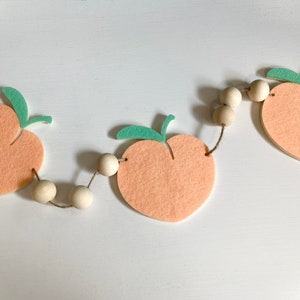 Peaches Peaches Garland / Summer Peach Home Decor / Felt Peaches Banner ...