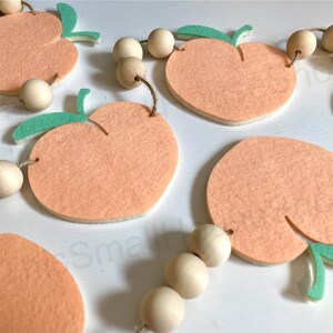 Peaches Peaches Garland / Summer Peach Home Decor / Felt Peaches Banner ...