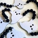Halloween Felt Ghosts and Black Wood Beads Garland for Fireplace Mantel / Spooky Wall Home Decor ...