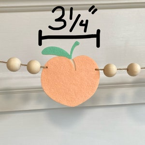 Peaches Peaches Garland / Summer Peach Home Decor / Felt Peaches Banner ...