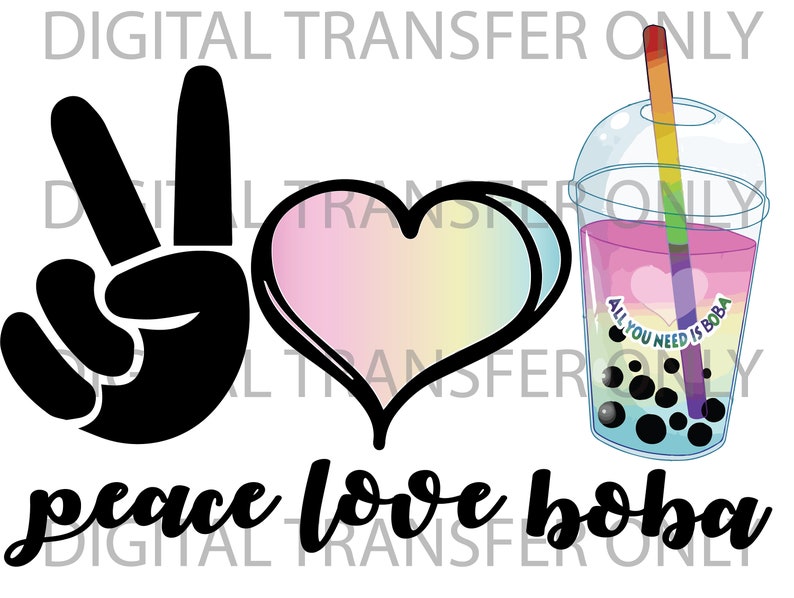 Peace Love Boba PNG, Peace Love Boba Faces Sublimation Download, Bubble ...
