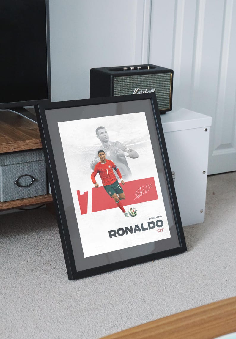 Cristiano Ronaldo CR7 Portugal Soccer Poster, Football Wall Art ...