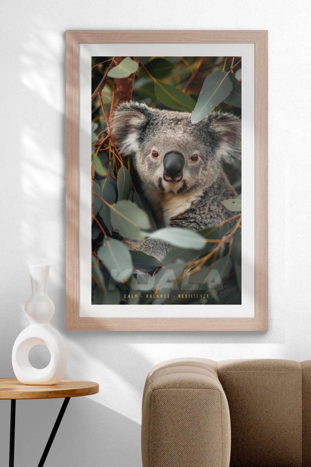 Koala Wall Art Print, Eucalyptus Koala Poster, Wildlife Animal Decor ...