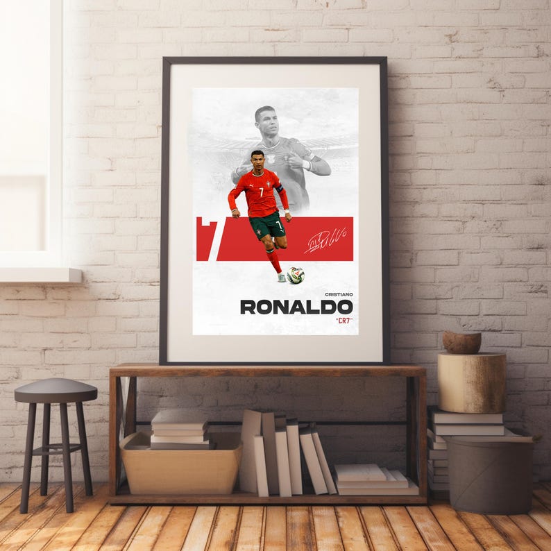 Cristiano Ronaldo CR7 Portugal Soccer Poster, Football Wall Art ...