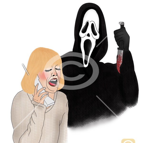 Scream Mask Drawing - Etsy