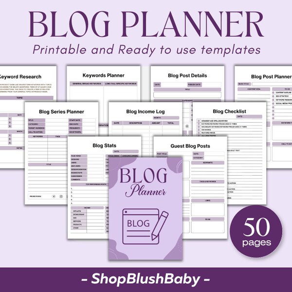 Blogging Planner - Etsy