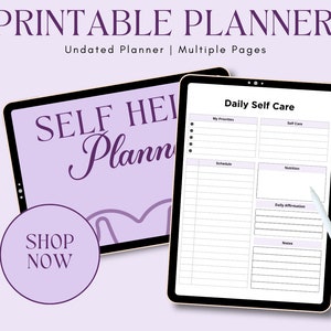 Self Help Planner, Self-care Planner Printable Mindfulness Workbook ...