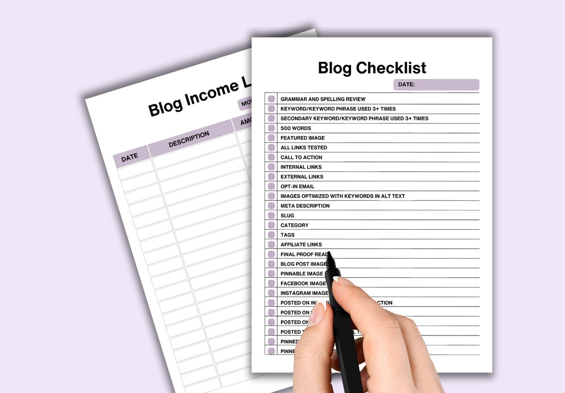 Blog Planner, Blog Organizer, Planner for Blogger, Blog Workbook, Blog ...