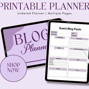 Blog Planner, Blog Organizer, Planner for Blogger, Blog Workbook, Blog ...