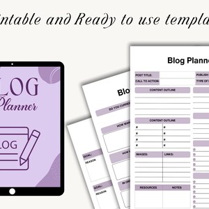 Blog Planner, Blog Organizer, Planner for Blogger, Blog Workbook, Blog ...