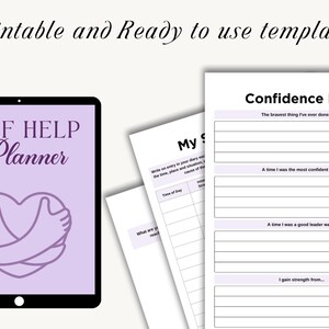 Self Help Planner, Self-care Planner Printable Mindfulness Workbook ...