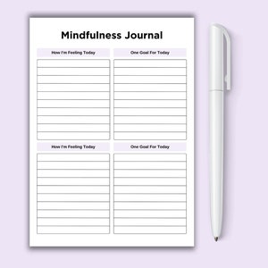 Self Help Planner, Self-care Planner Printable Mindfulness Workbook ...