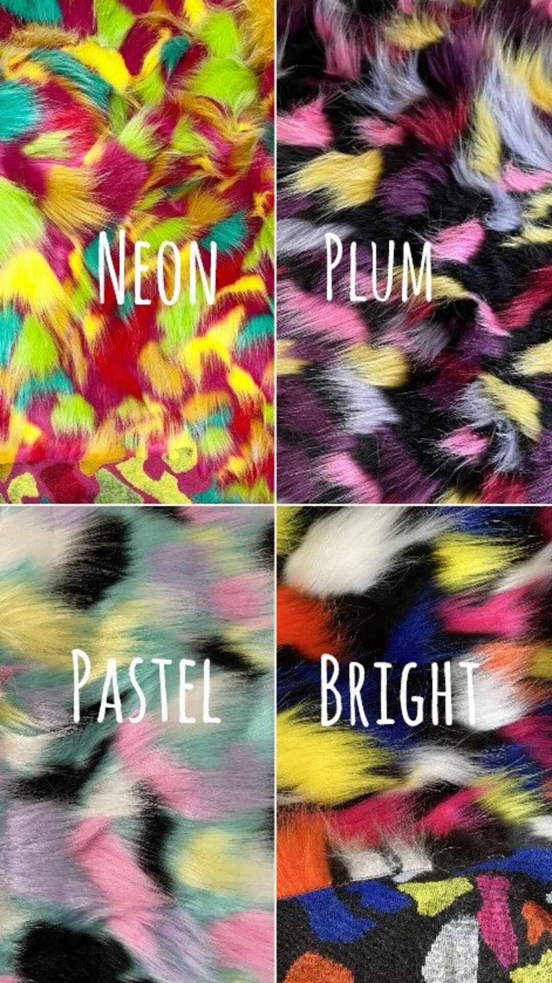 Multi Color Shaggy Faux Fur Fabric Pieces - Assorted Colors - Etsy