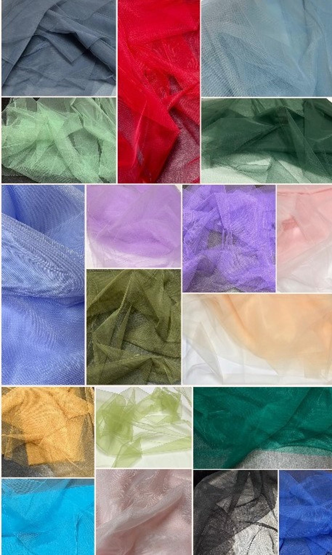 Mesh Tulle Netting Fabric - 58" Wide - Assorted Colors - Etsy