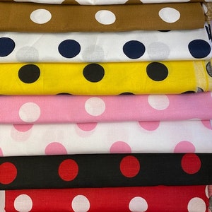 Large Polka Dot Print Polycotton Fabric 59" Wide by the Yard - Assorted ...