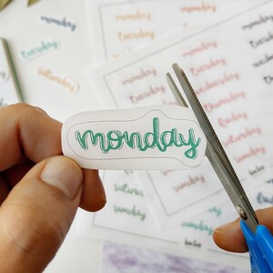 Days of the Week Printable Stickers, Bullet Journal Stickers, Weekly ...