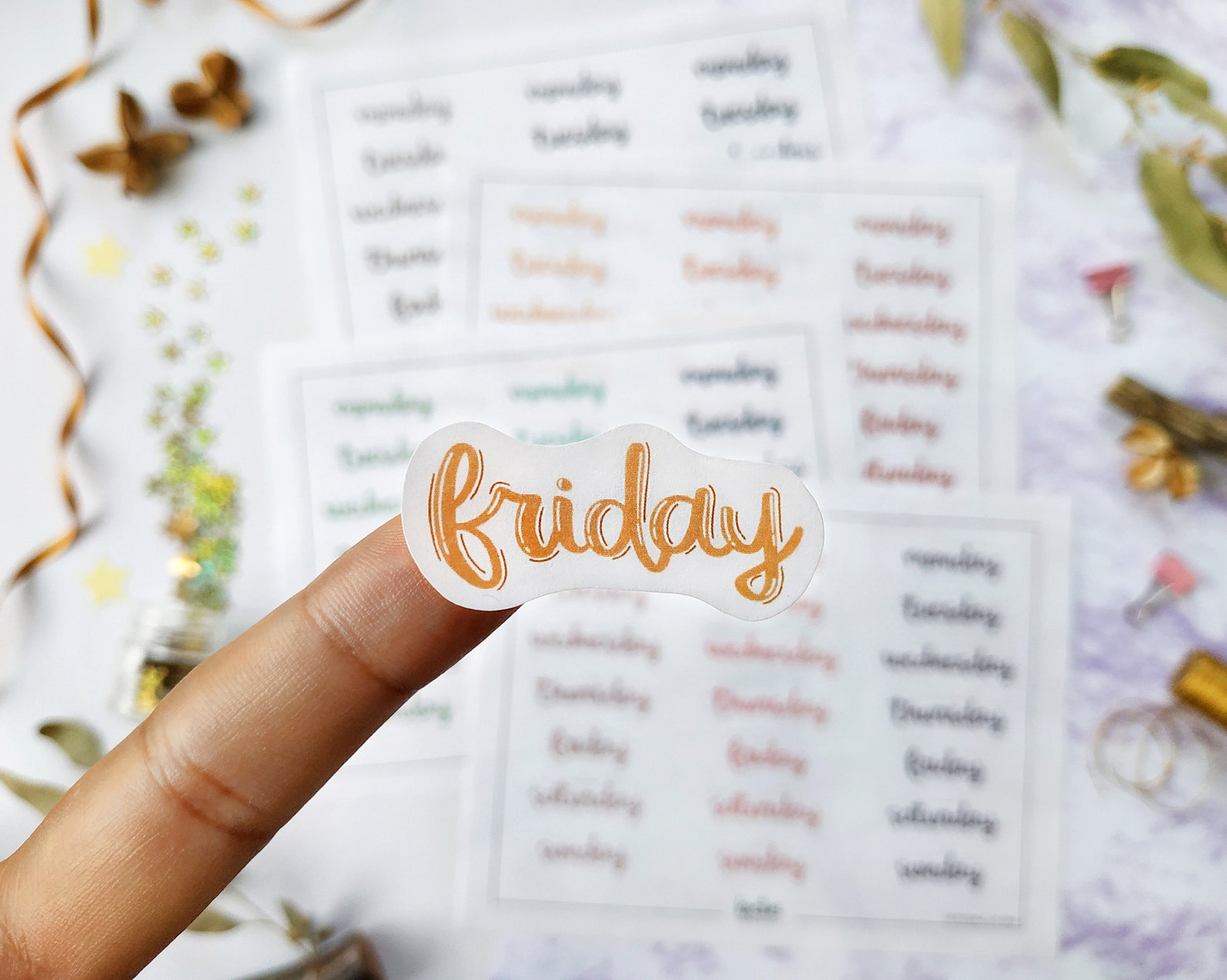 Days of the Week Printable Stickers, Bullet Journal Stickers, Weekly ...