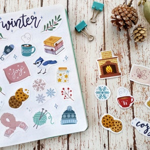 Winter Printable Stickers, Planner Stickers, Bullet Journal Stickers ...