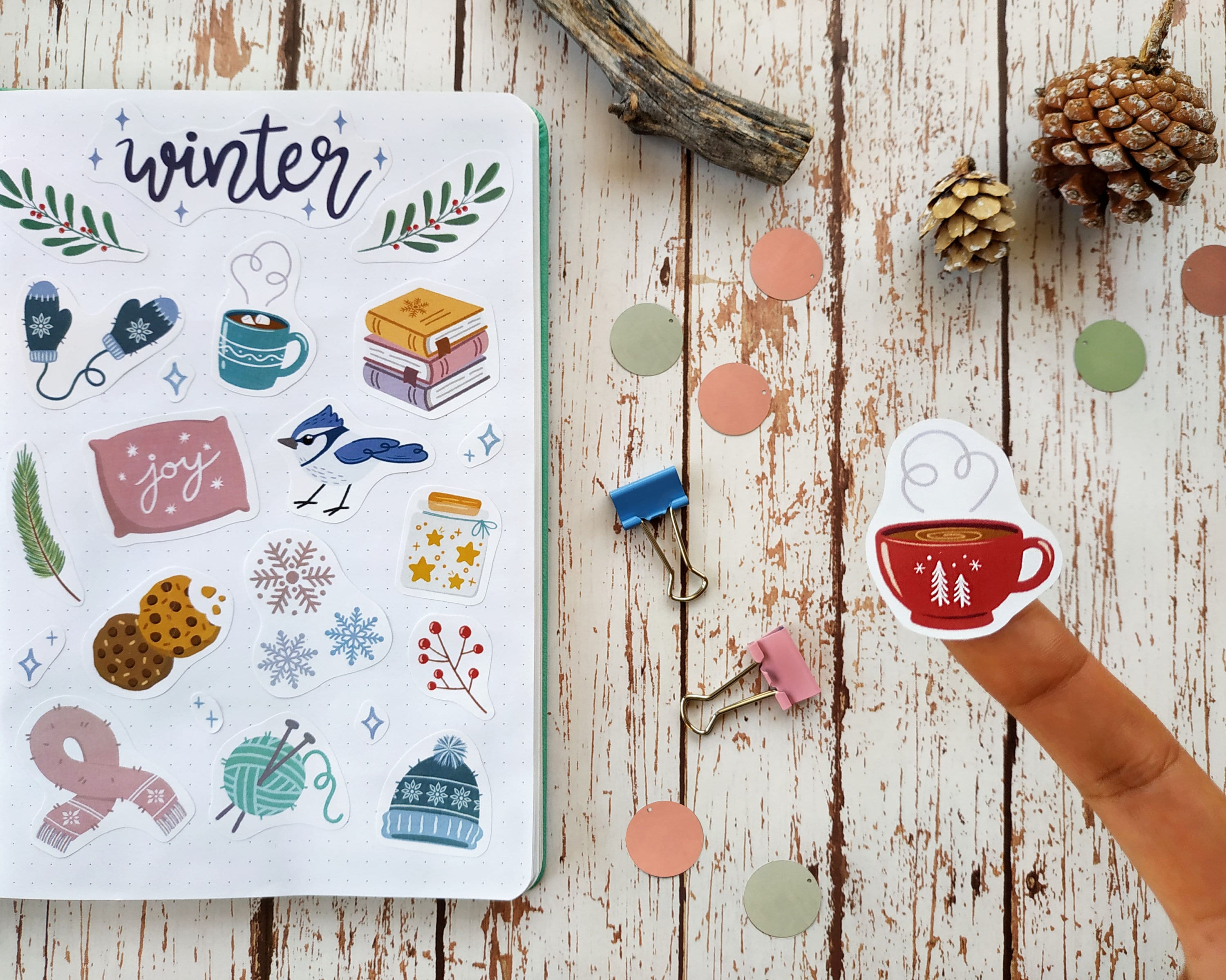 Winter Printable Stickers, Planner Stickers, Bullet Journal Stickers ...