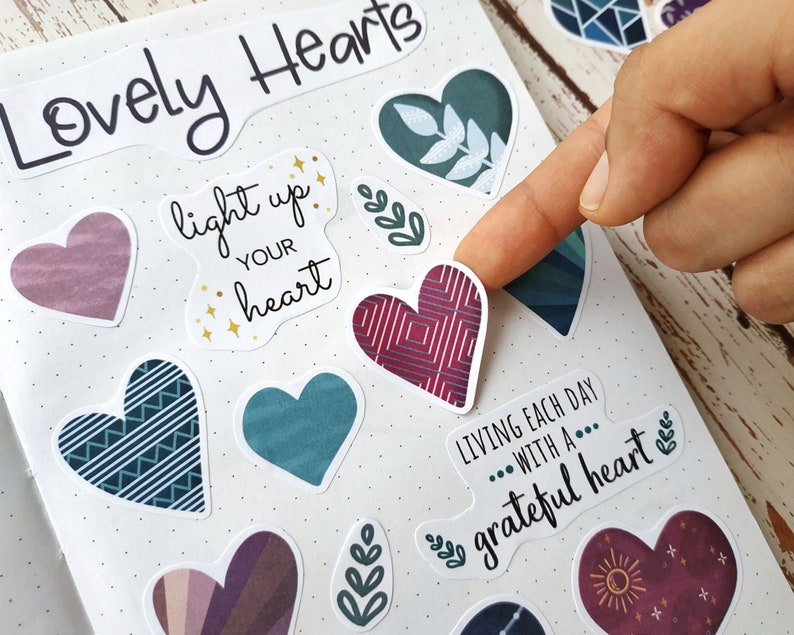 Heart Printable Stickers, Planner Stickers, Bullet Journal Sticker ...
