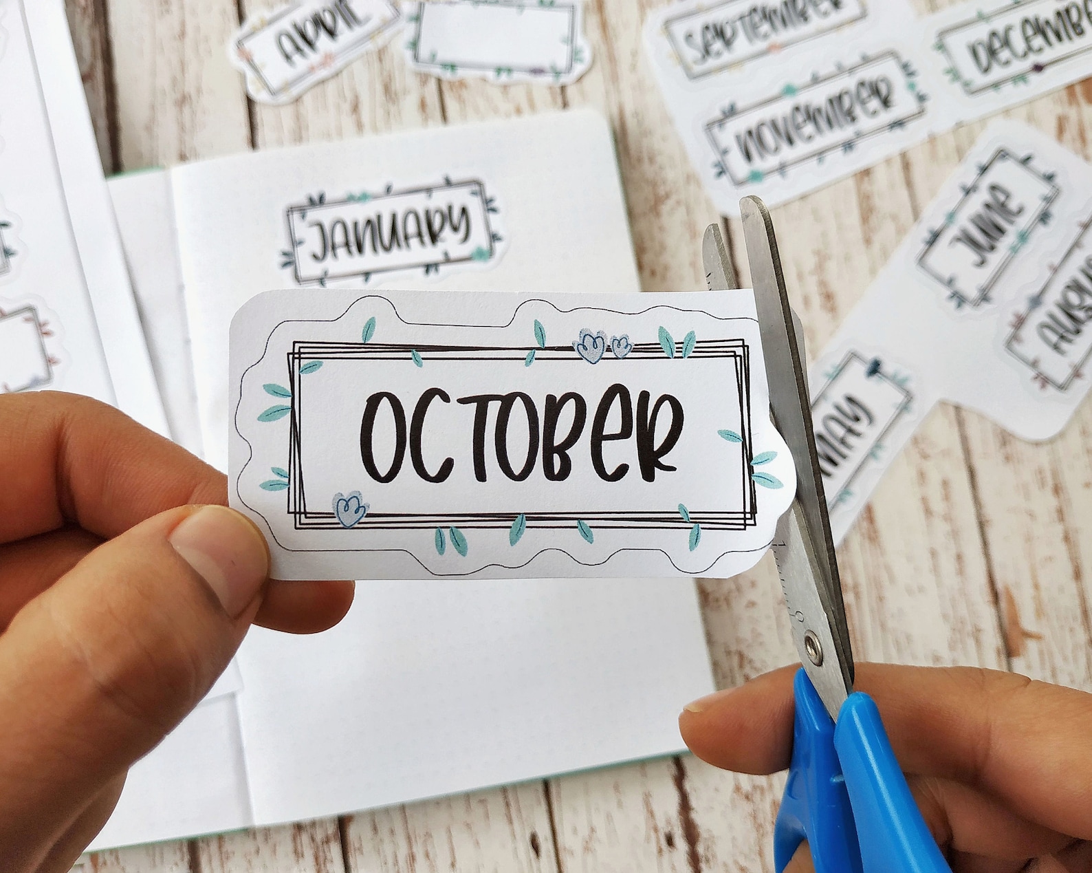 Printable Month Stickers, Planner Stickers, Bullet Journal Stickers ...