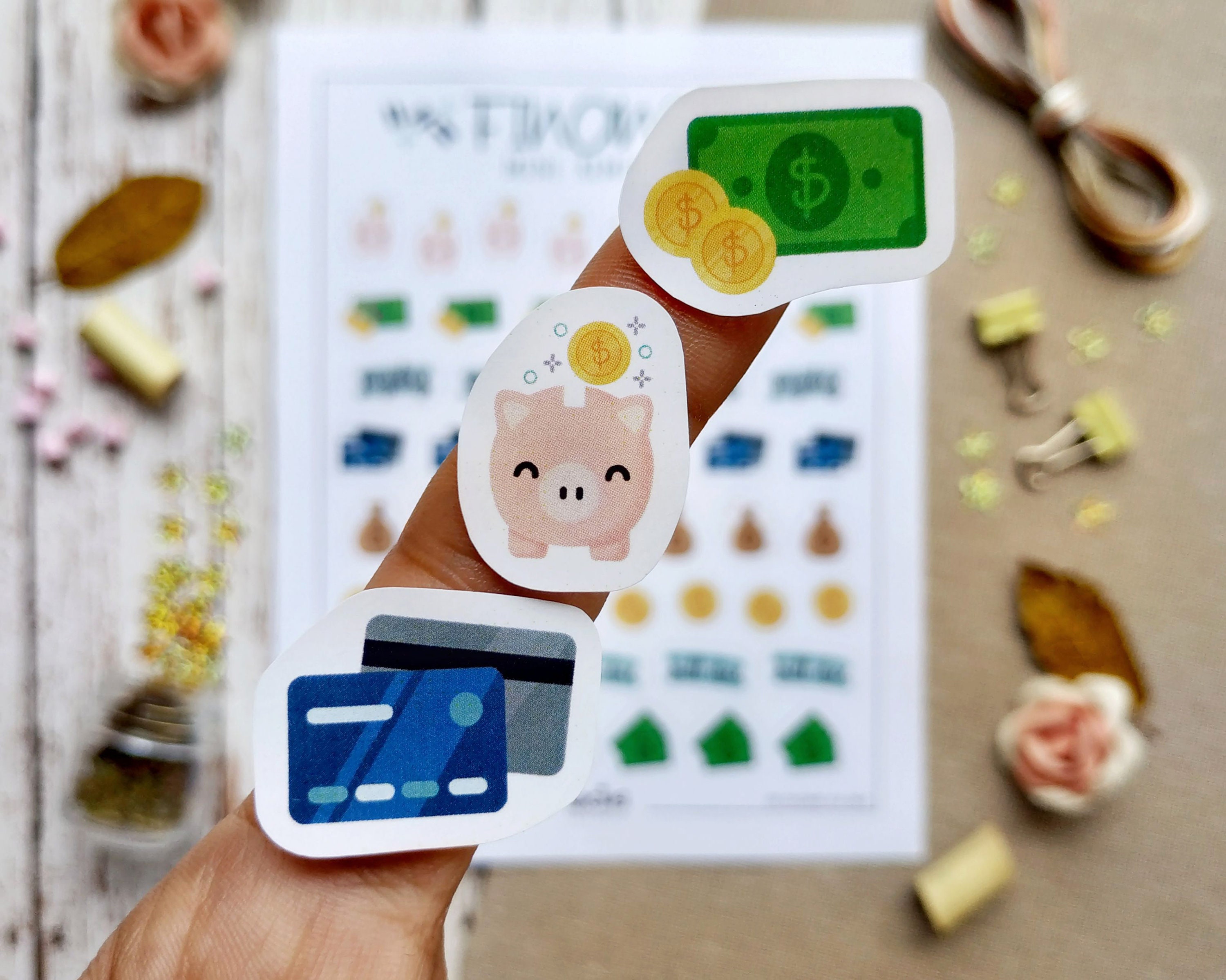 Budget Printable Stickers, Bullet Journal Stickers, Mini Planner ...