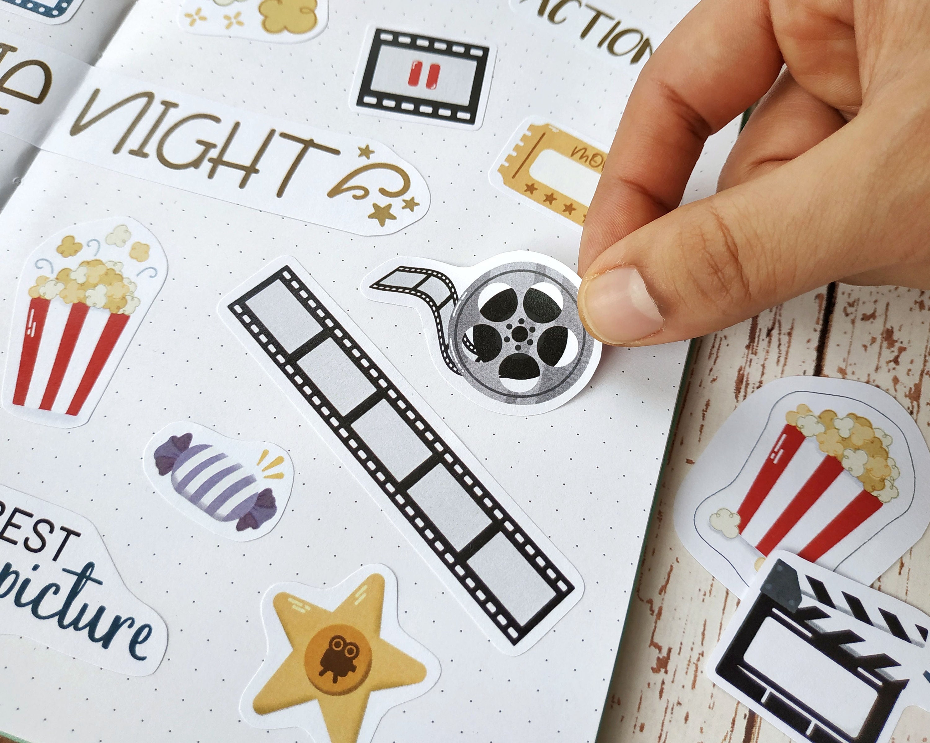 Printable Movie Stickers, Movie Planner Stickers, Bullet Journal ...